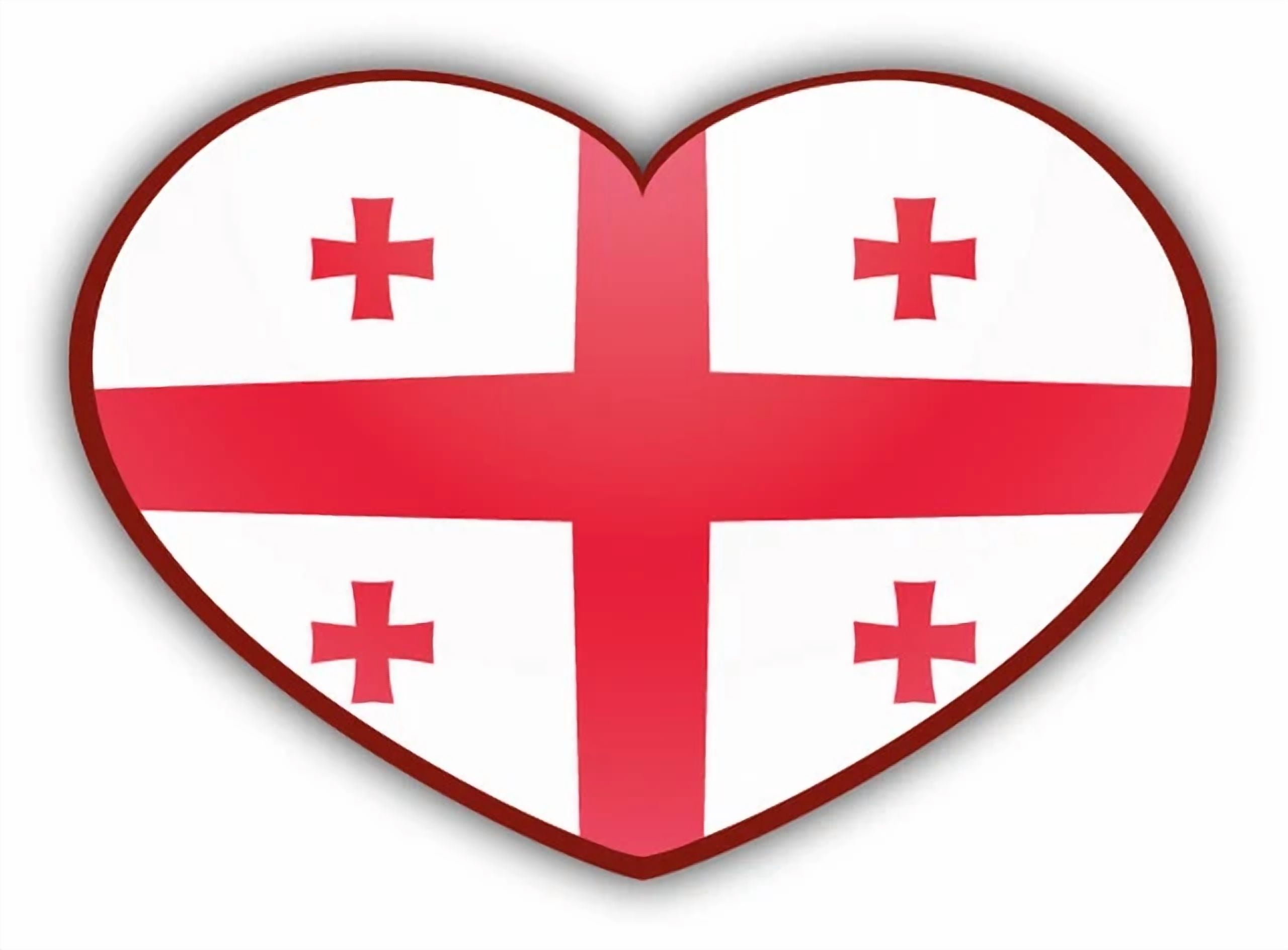 DOPASTICKER Georgia Heart Flag Sticker Decal Phone Decal Water Bottle ...