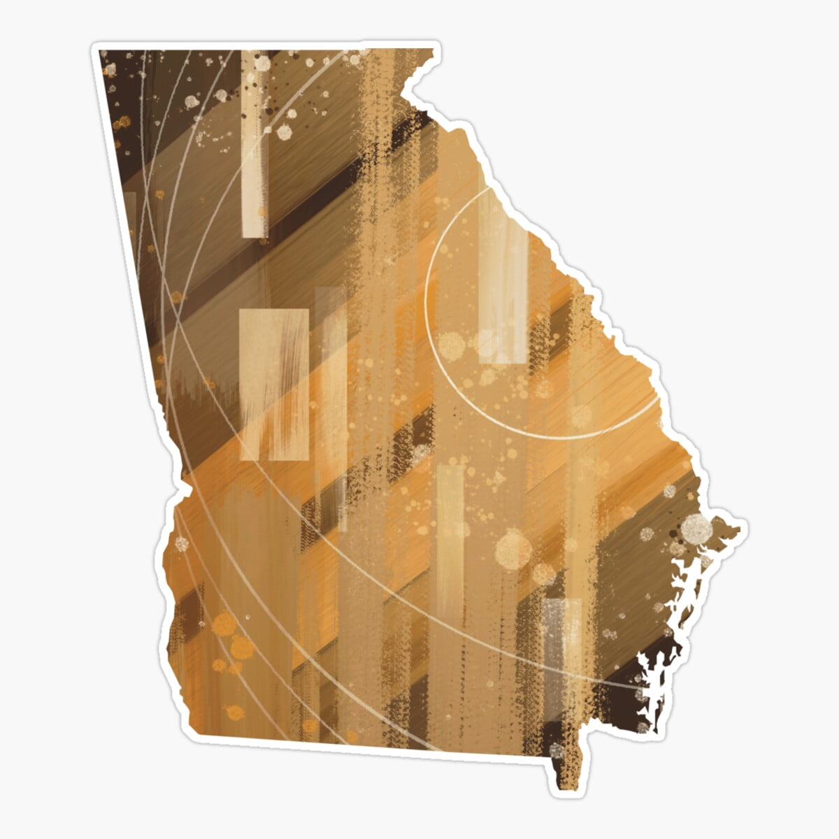 DOPASTICKER Georgia In Gold Sticker, Phone Sticker Car Stickers ...