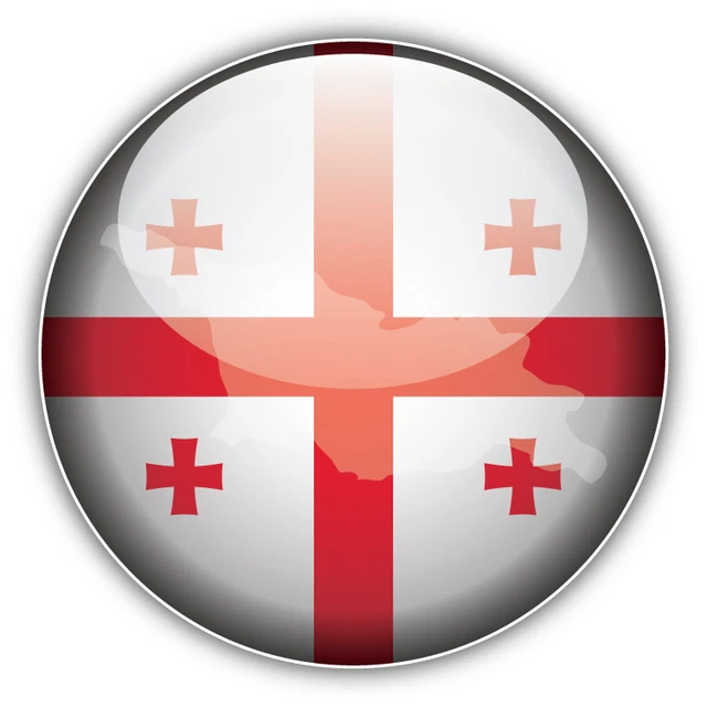 DOPASTICKER Georgia Map Flag Glossy Sticker Decal Phone Decal Water ...