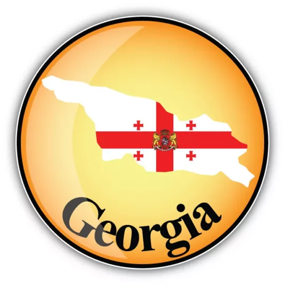 DOPASTICKER Georgia Map Flag Label Sticker Decal Phone Decal Water ...