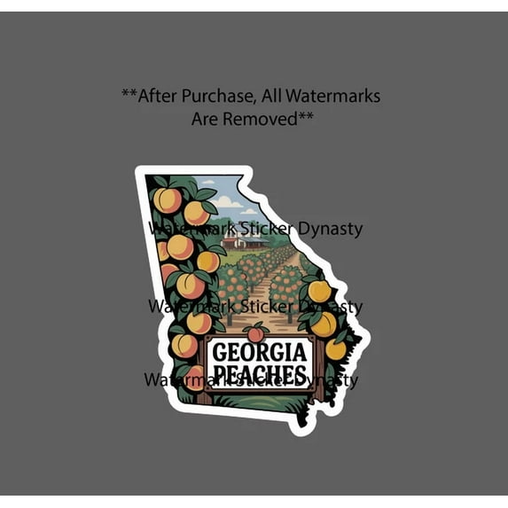 DOPASTICKER Georgia Peaches Sticker Peach State Farm Agriculture ...