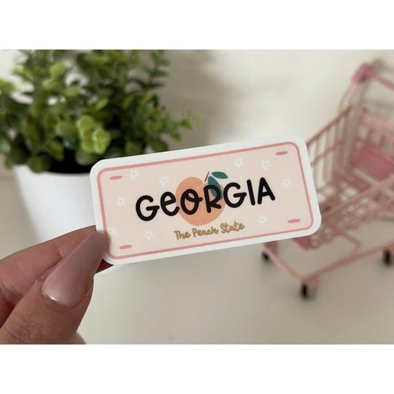 DOPASTICKER Georgia Plate Waterproof Sticker, Georgia Gifts, The Peach ...