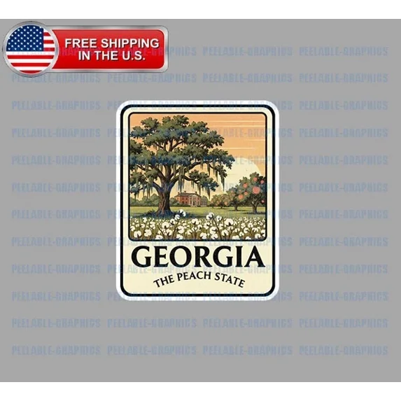 DOPASTICKER Georgia State Ga Sticker Souvenir Travel Sticker Phone ...