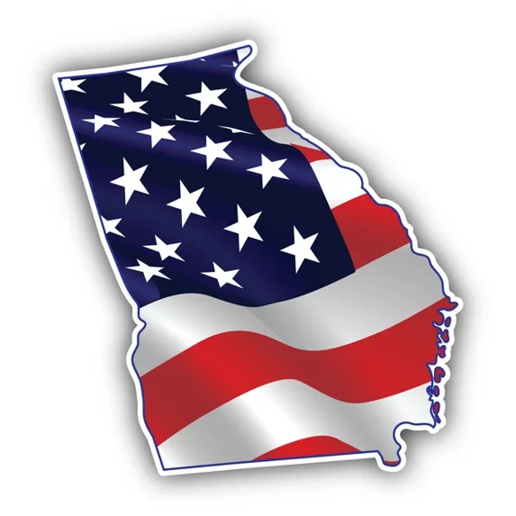 DOPASTICKER Georgia State Map Usa America Flag Sticker Decal Phone ...