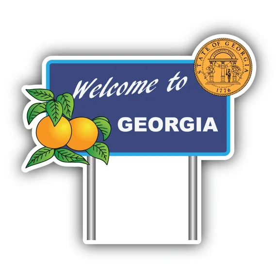 DOPASTICKER Georgia State Usa Welcome Sticker Car Bumper Decal ...