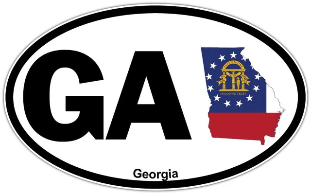 DOPASTICKER Georgia Us State Map Usa America Oval Car Window Sticker ...