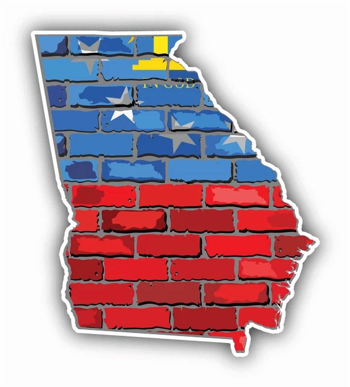 DOPASTICKER Georgia Usa Flag State Map Sticker Decal Phone Decal Water ...