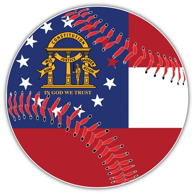DOPASTICKER Georgia Usa State Baseball Car Sticker Phone Water Bottle ...