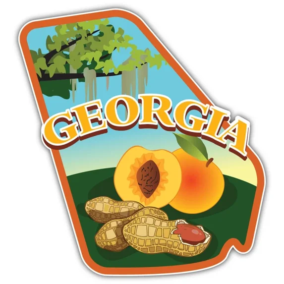 DOPASTICKER Georgia Usa State Emblem Car Sticker Decal Phone Decal ...