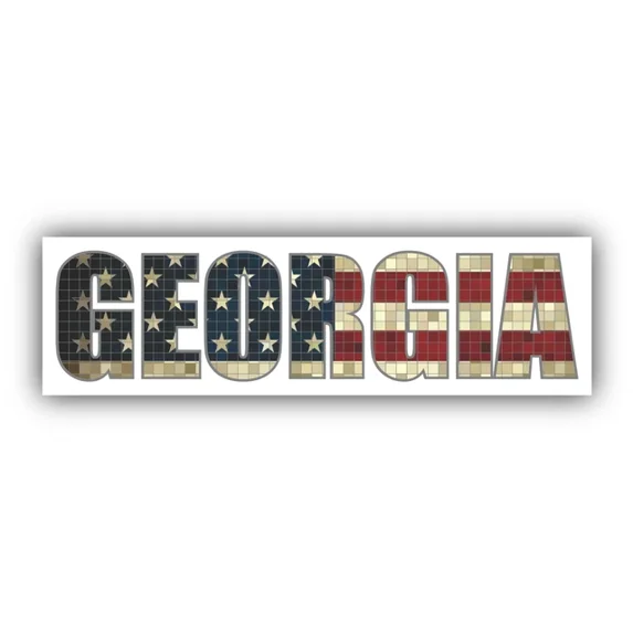 DOPASTICKER Georgia Usa State Flag Sticker Decal Phone Decal Water ...