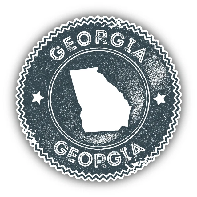 DOPASTICKER Georgia Usa State Grunge Map Emblem Sticker Decal Phone ...