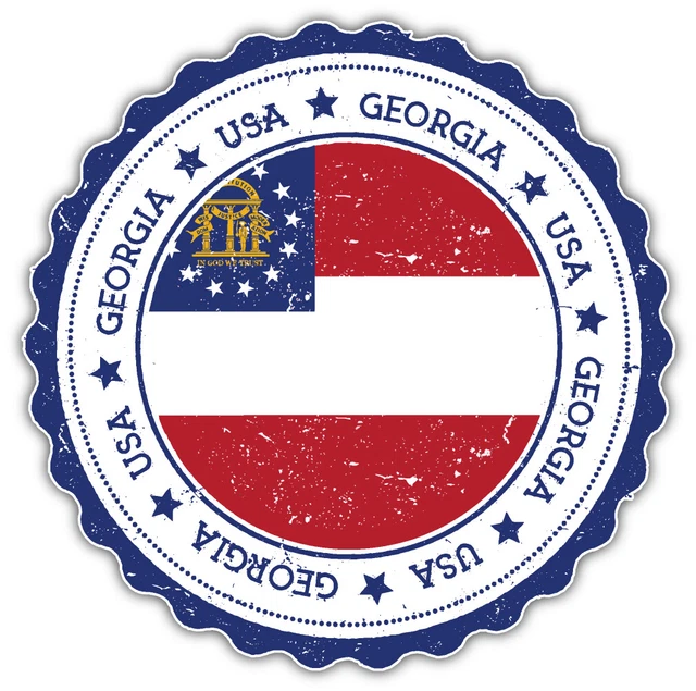 DOPASTICKER Georgia Usa State Grunge Seal Emblem Car Sticker Phone ...