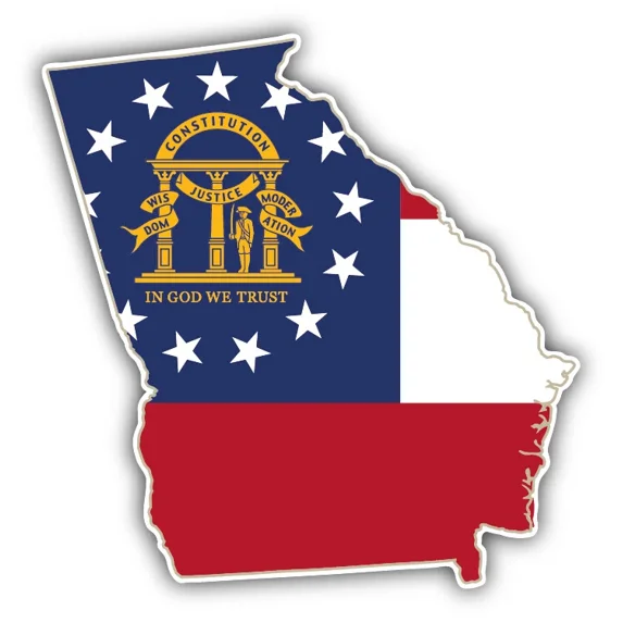 DOPASTICKER Georgia Usa State Map Flag Car Bumper Sticker Gift You ...