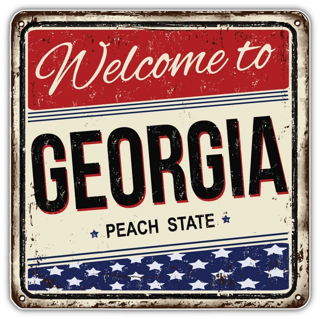 DOPASTICKER Georgia Usa State Retro Grunge Emblem Car Sticker Phone ...