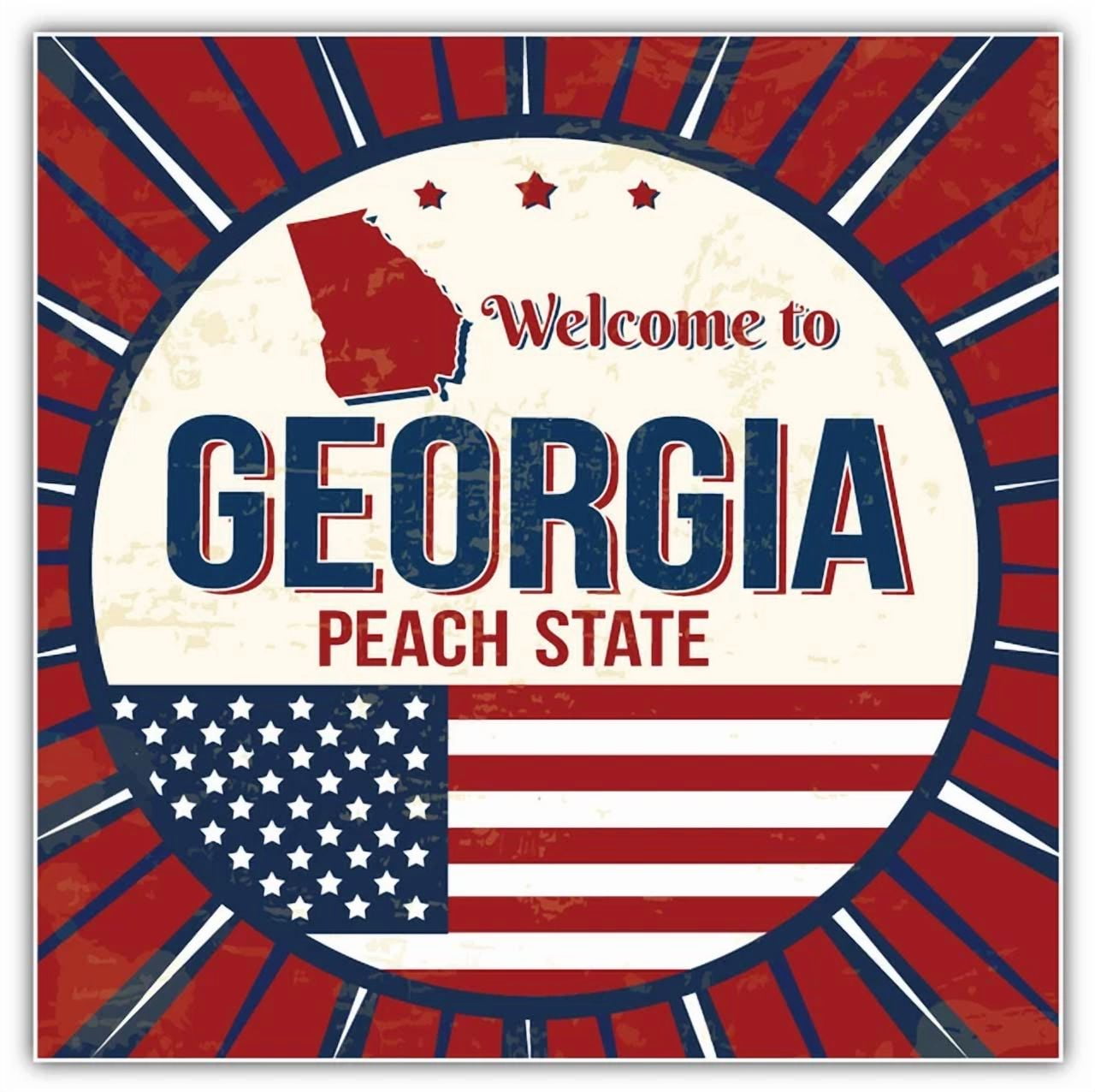 DOPASTICKER Georgia Usa State Vintage Welcome Emblem Car Sticker Phone ...