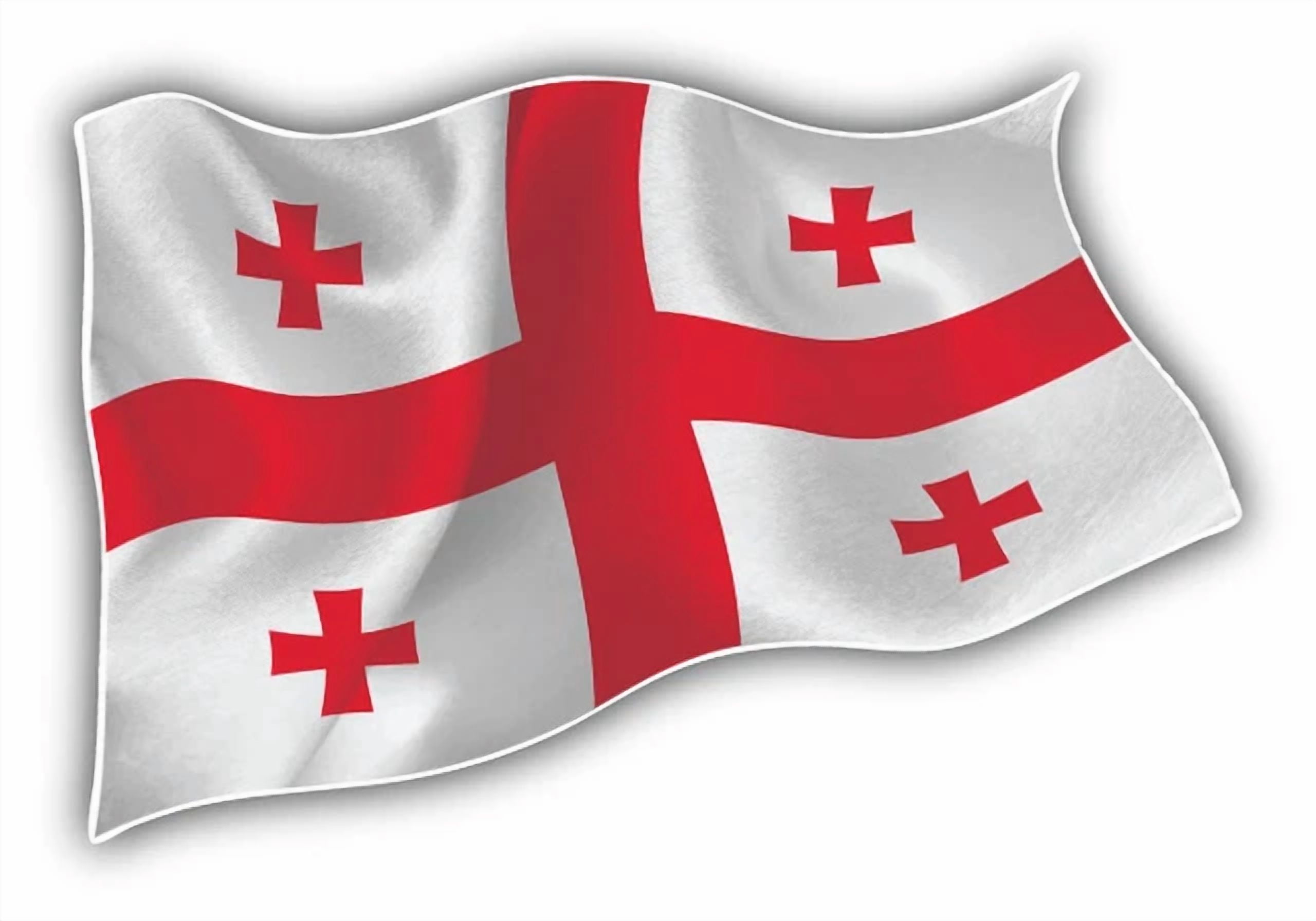 DOPASTICKER Georgia Waving Flag Car Sticker Phone Water Bottle Stickers ...