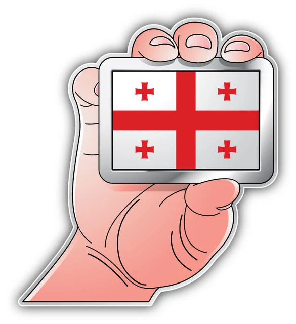 DOPASTICKER Georgia World Flag Hand Sticker Decal Phone Decal Water ...