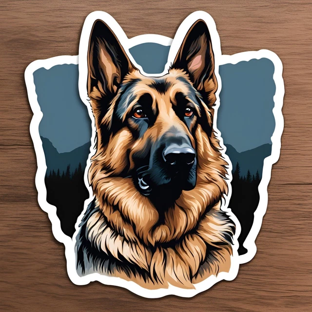DOPASTICKER German Shepard Face Sticker Phone Decal Water Bottle ...