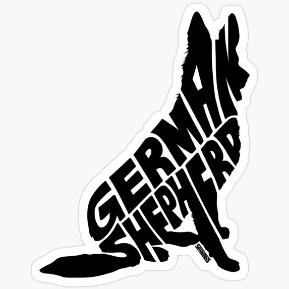 DOPASTICKER German Shepherd Black Sticker, Waterproof Decal For Pet ...