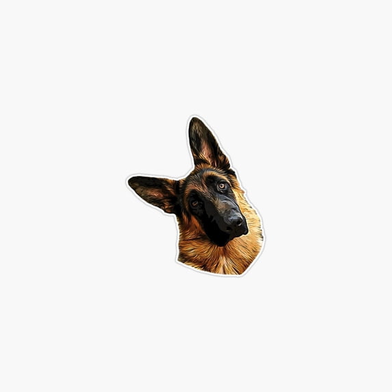 DOPASTICKER German Shepherd Head Tilt Sticker, Phone Sticker Car ...