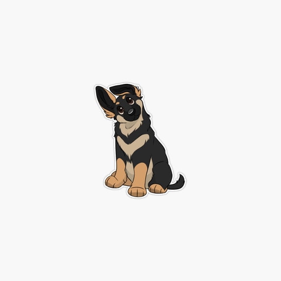 DOPASTICKER German Shepherd Puppy Sticker, Phone Sticker Car Stickers ...