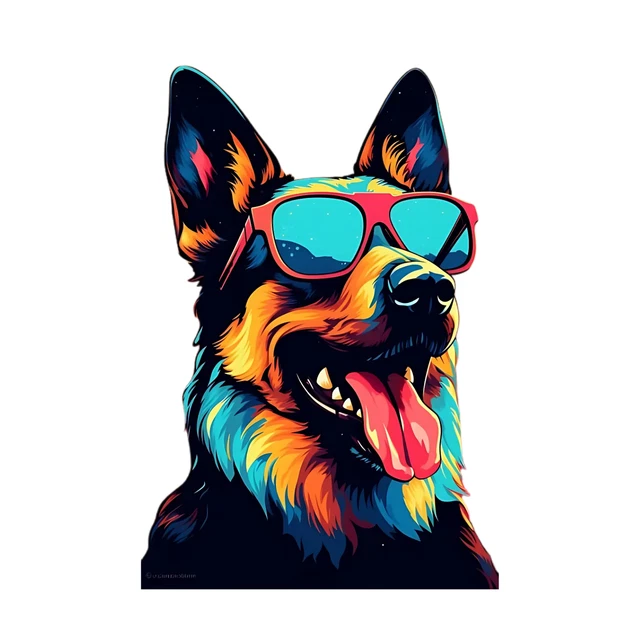 DOPASTICKER German Shepherd Sticker Street Art Urban Edgy Hip Hop ...
