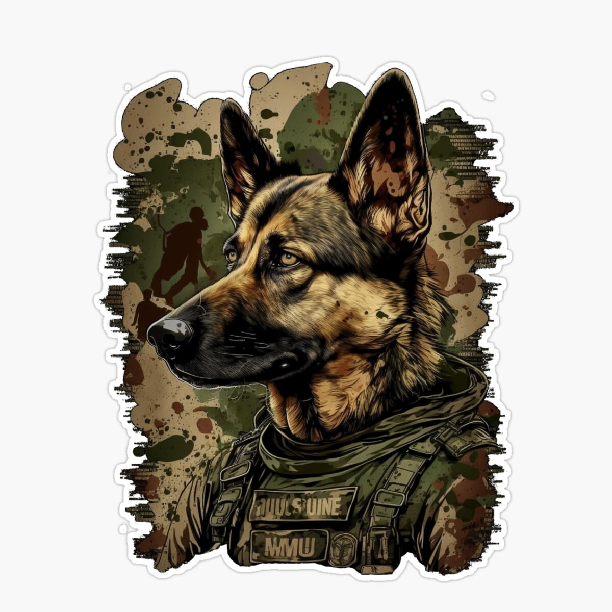 DOPASTICKER German Shepherd Working Dogs Sticker, Phone Sticker Car ...