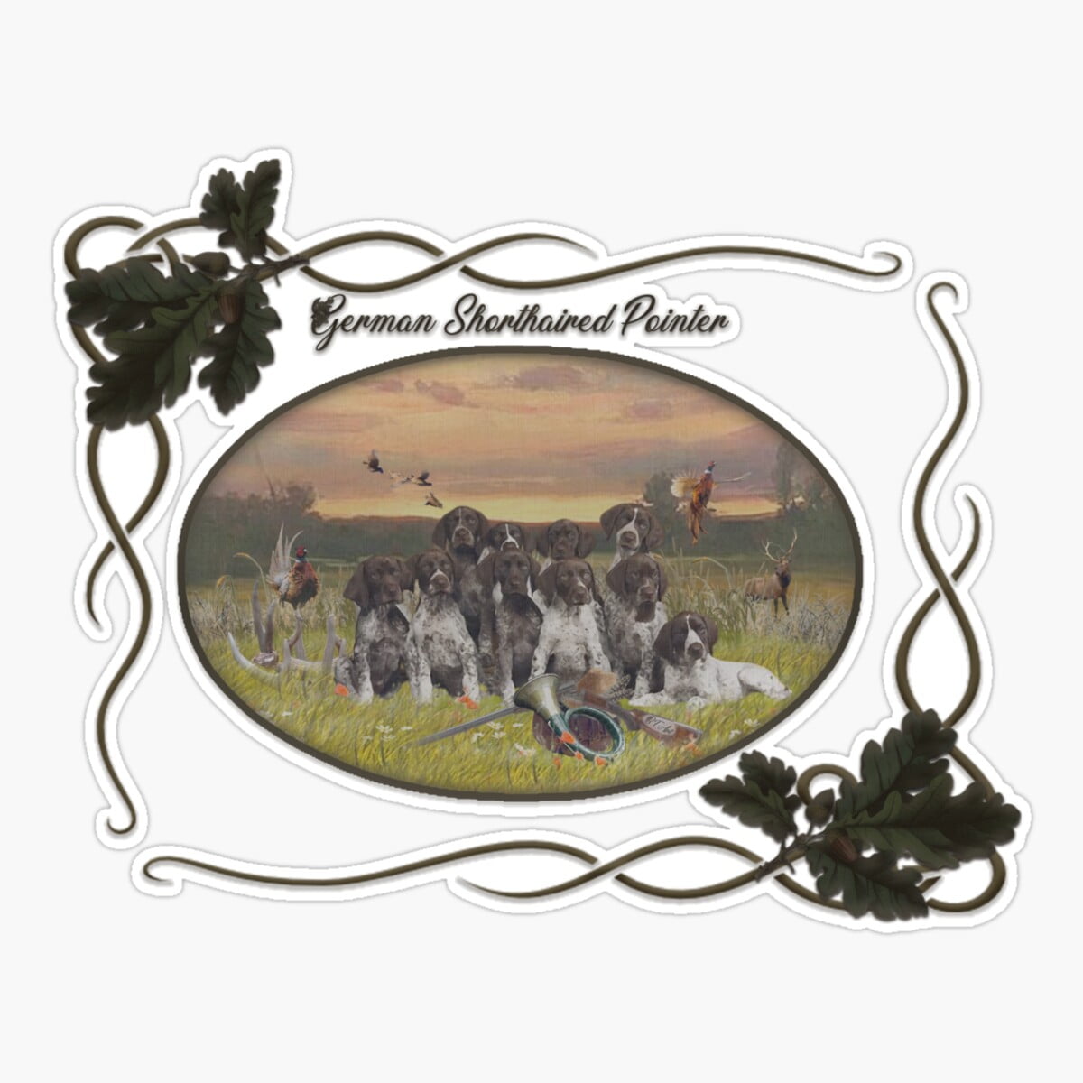 DOPASTICKER German Shorthaired Pointer Puppies Sticker, Phone Sticker ...