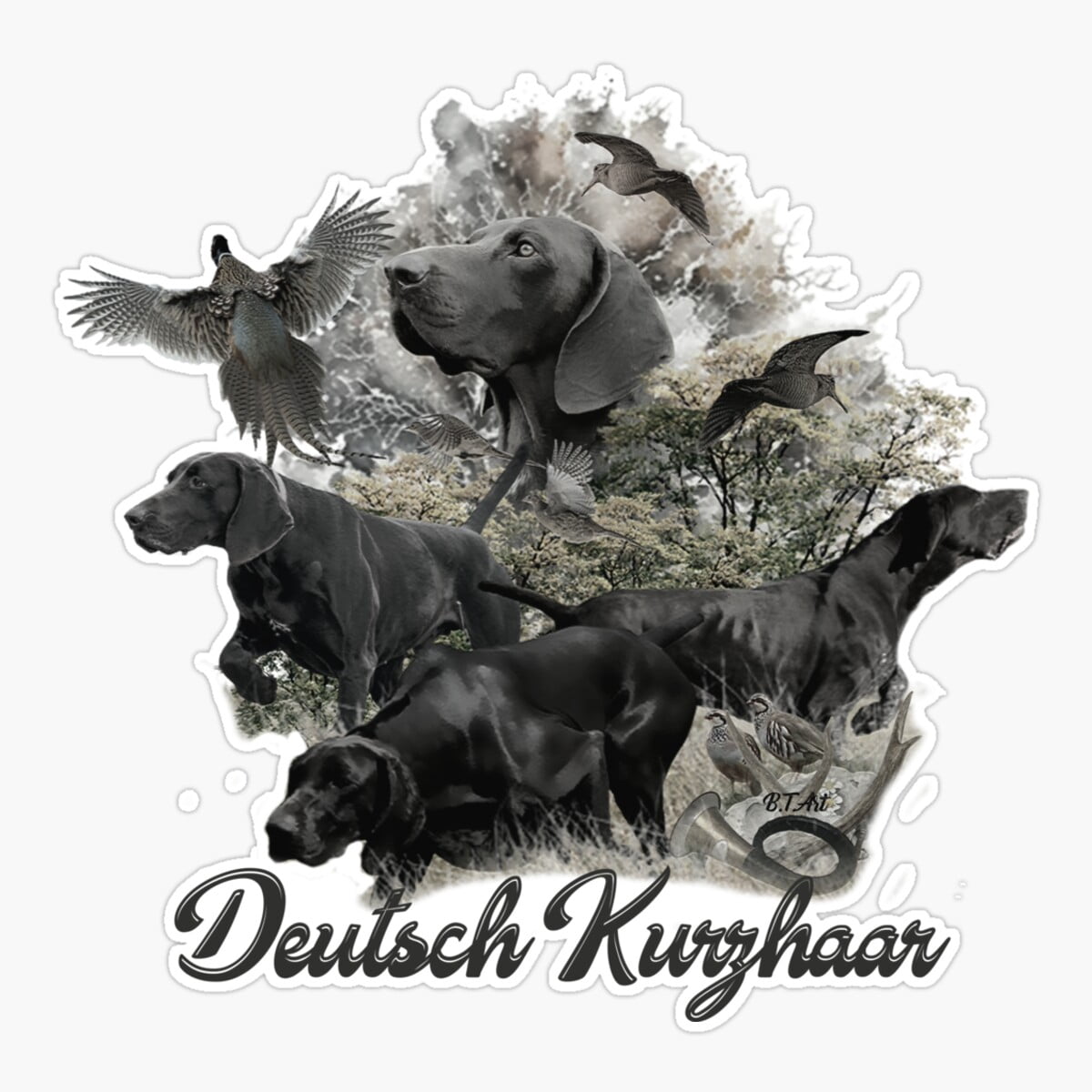 DOPASTICKER German Shorthaired Pointers (Brown) Sticker, Phone Sticker ...