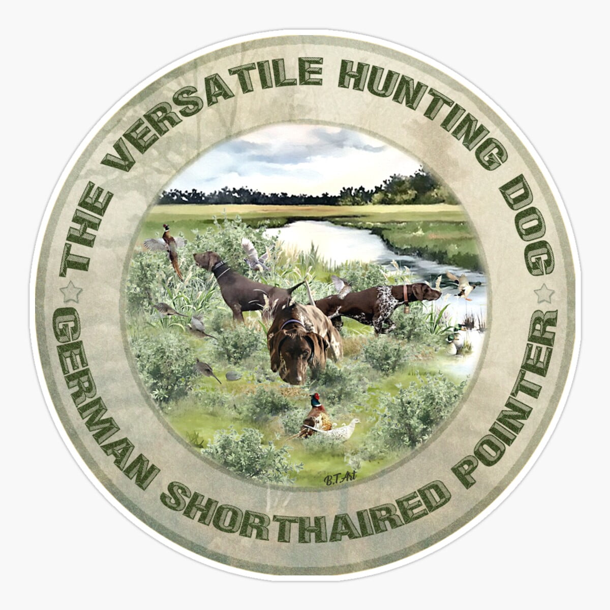 DOPASTICKER German Shorthaired Pointers, Pion Or Hunting Sticker, Phone ...