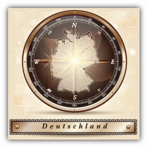 DOPASTICKER Germany Compass Map Sticker Decal Phone Decal Water Bottle ...