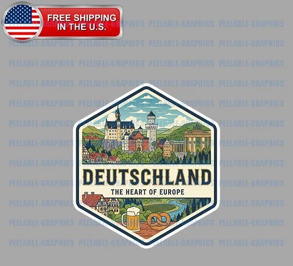 DOPASTICKER Germany Deutschland Country Sticker Souvenir Travel Map ...