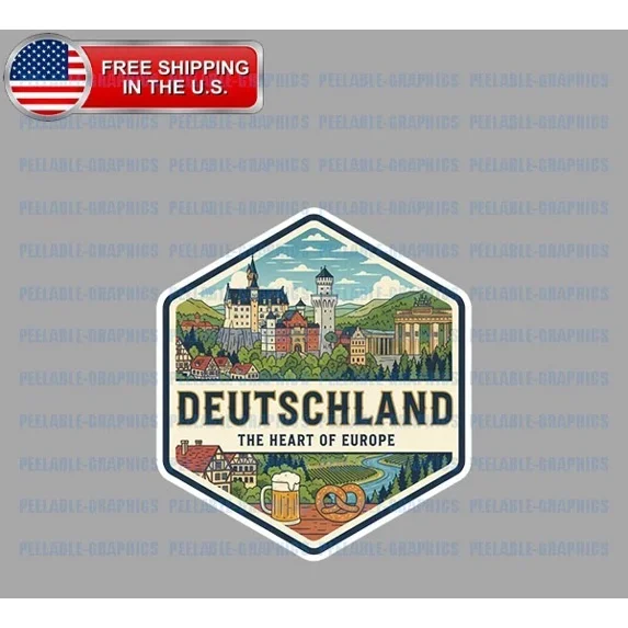 DOPASTICKER Germany Deutschland Country Sticker Souvenir Travel Map ...