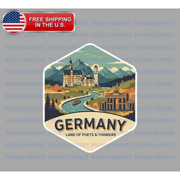 DOPASTICKER Germany Deutschland Country Sticker Souvenir Travel Map ...