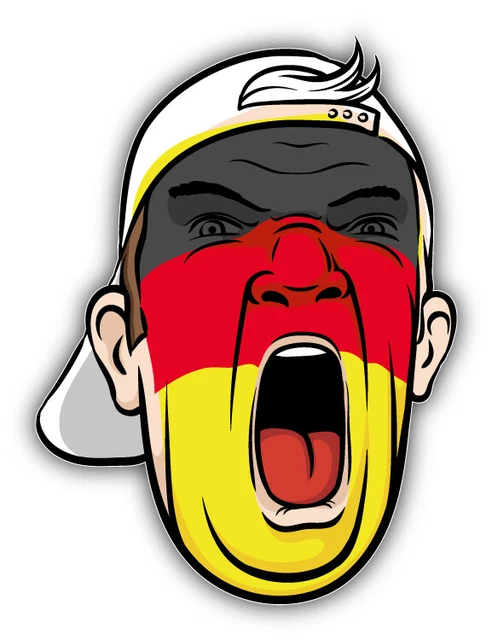 DOPASTICKER Germany Europe Football Fan National Flag Face World Cup ...