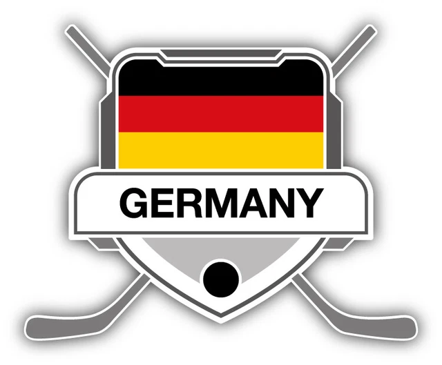 DOPASTICKER Germany Flag Hockey Crest Sticker Decal Phone Decal Water ...