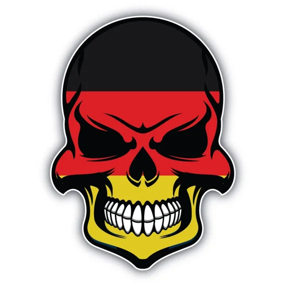 DOPASTICKER Germany Flag Skull Car Bumper Sticker Decal Gift You ...