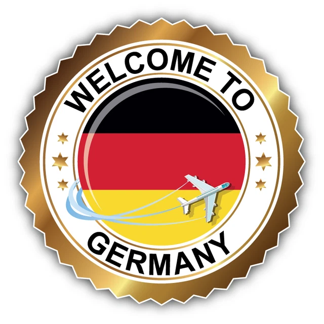 DOPASTICKER Germany Flag Welcome Sticker Decal Phone Decal Water Bottle ...