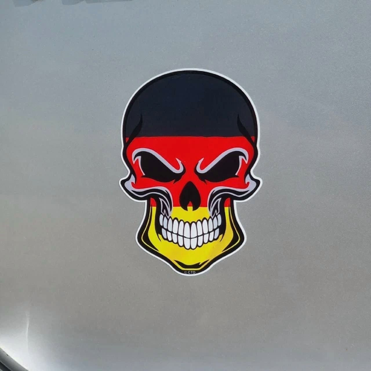 DOPASTICKER Germany German Flag Bik.Er Skull Sticker Decal For Car Van ...