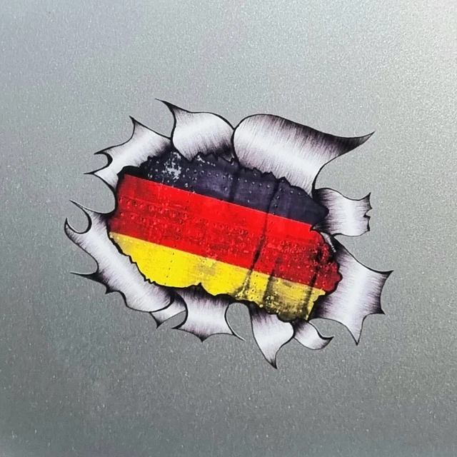 DOPASTICKER Germany German Flag Ripped Open Metal Sticker For Car Van ...
