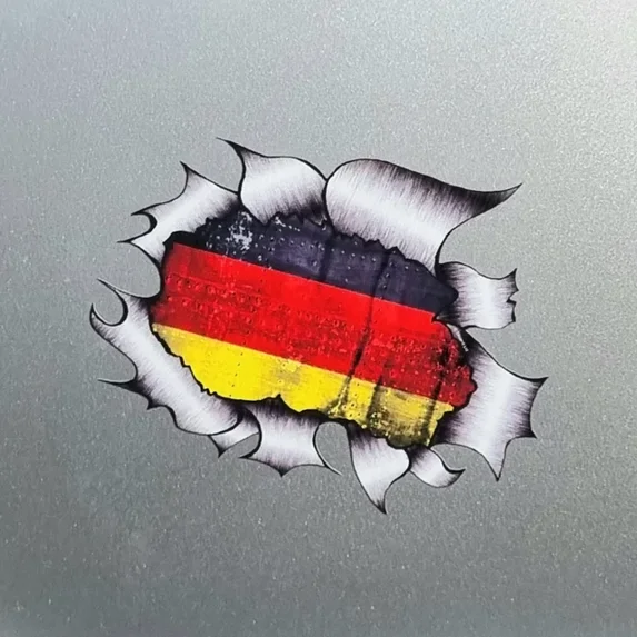 DOPASTICKER Germany German Flag Ripped Open Metal Sticker For Car Van ...