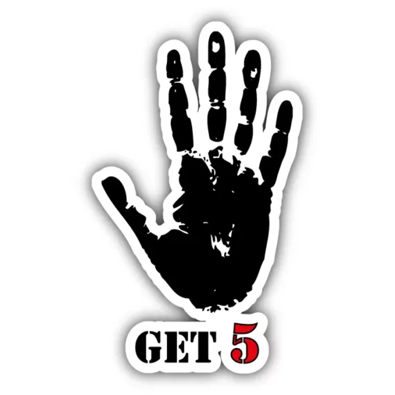 DOPASTICKER Get Five To Hand Slogan Sticker Decal Phone Decal Water ...