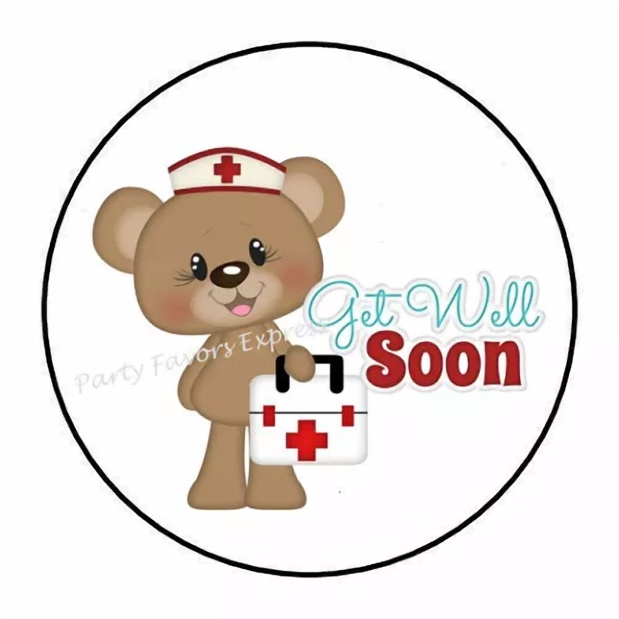 DOPASTICKER Get Well Soon Bear Decorative Laptop, Phone Stickers ...
