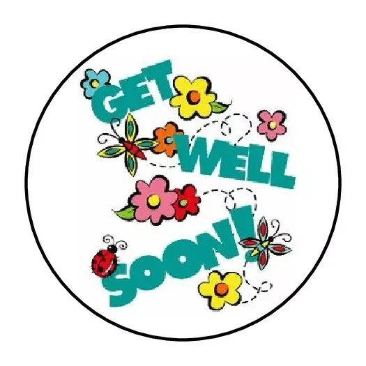 DOPASTICKER Get Well Soon Stickers Flowers Phone Decal Water Bottle ...