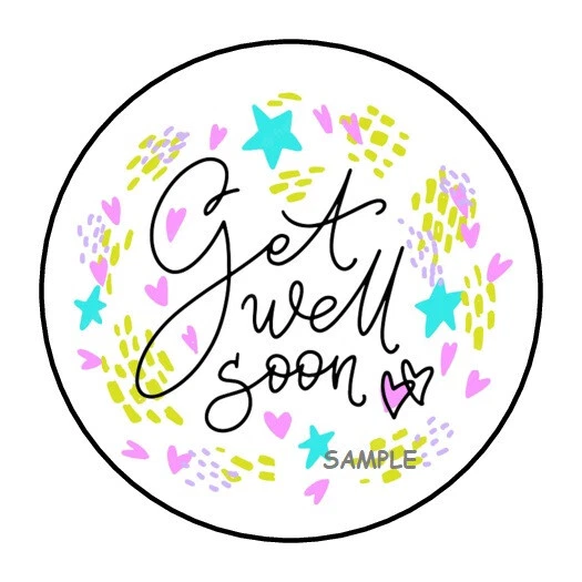 DOPASTICKER Get Well Soon Stickers Hearts Stars Phone Decal Water ...