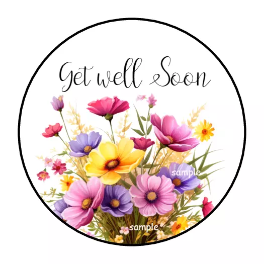 DOPASTICKER Get Well Soon Stickers Wildflowers Phone Decal Water Bottle ...