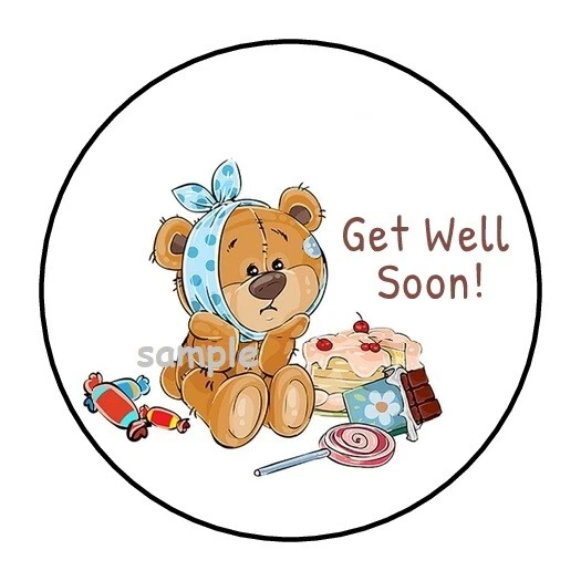 DOPASTICKER Get Well Soon Teddy Bear Stickers Planner Phone Decal Water ...