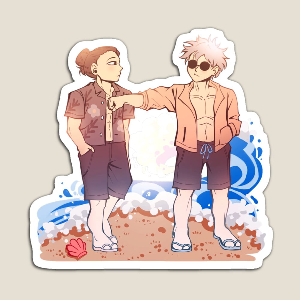 DOPASTICKER Geto & G0Jo Beach Scene Sticker Decorative Laptop, Phone ...