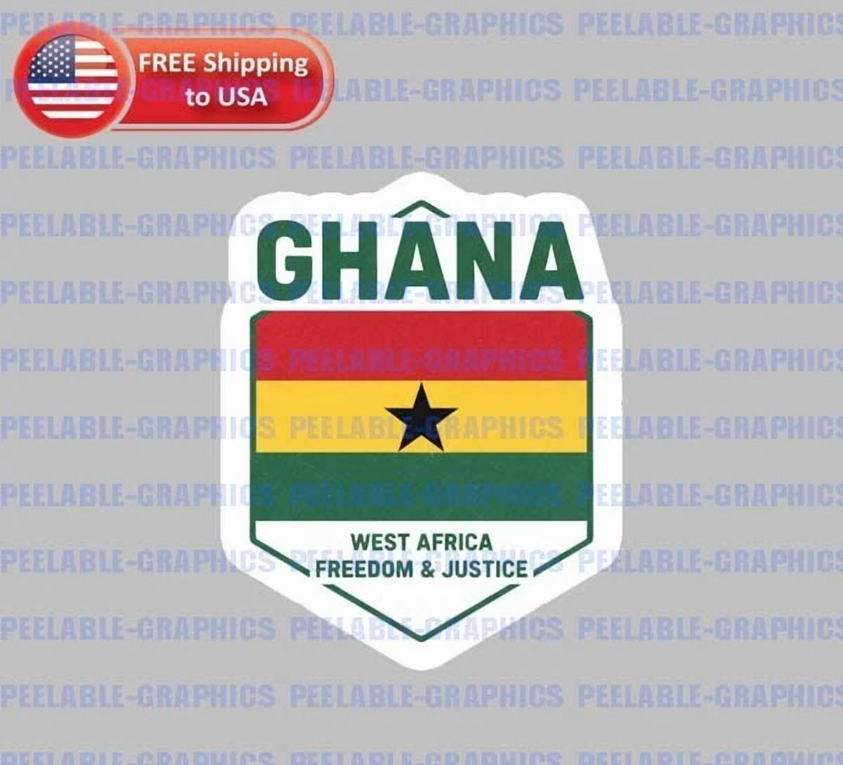 DOPASTICKER Ghana Country Souvenir Sticker Travel Luggage Flag Sticker ...