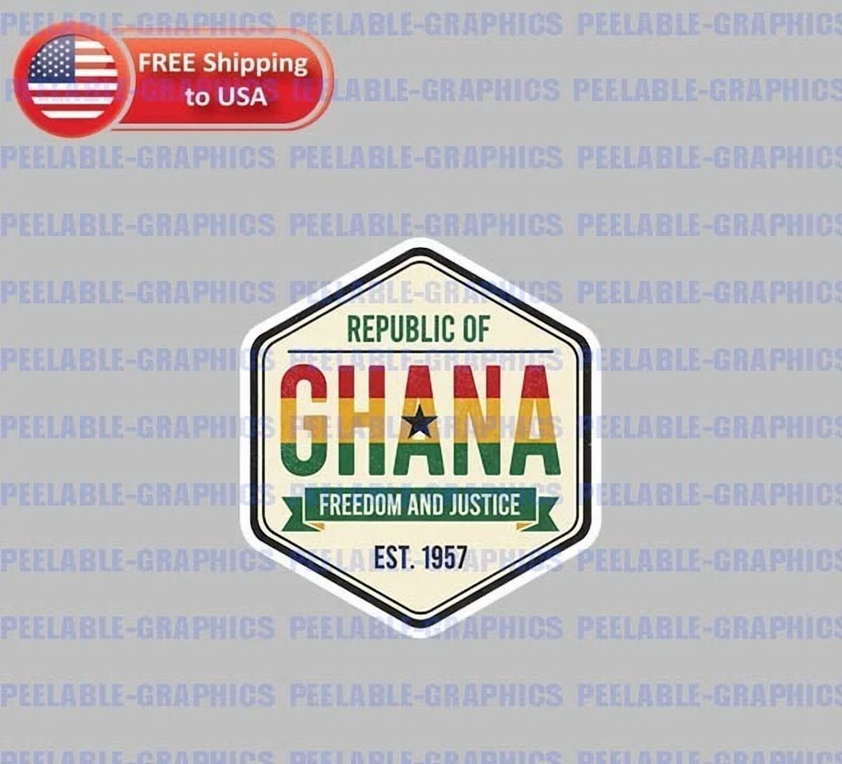 DOPASTICKER Ghana Country Souvenir Sticker Travel Luggage Flag Sticker ...